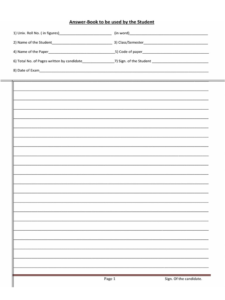 Sample Answer Sheet | PDF