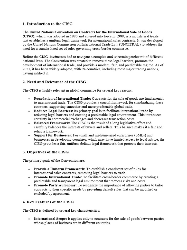 CISG | PDF | Offer And Acceptance | Breach Of Contract