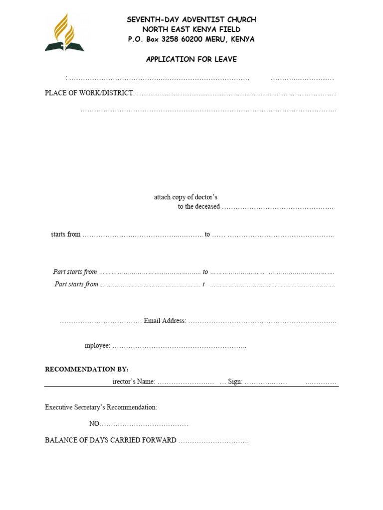 Leave Application | PDF