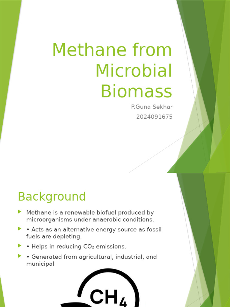 Methane From Microbial Biomass Guna P | PDF