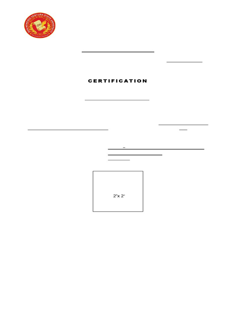 Sample Certification Form | PDF