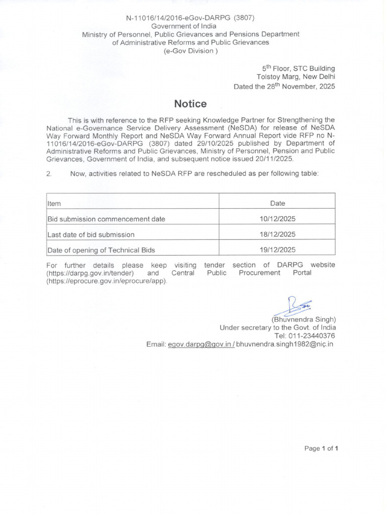 NeSDA RFP Date Extension | PDF