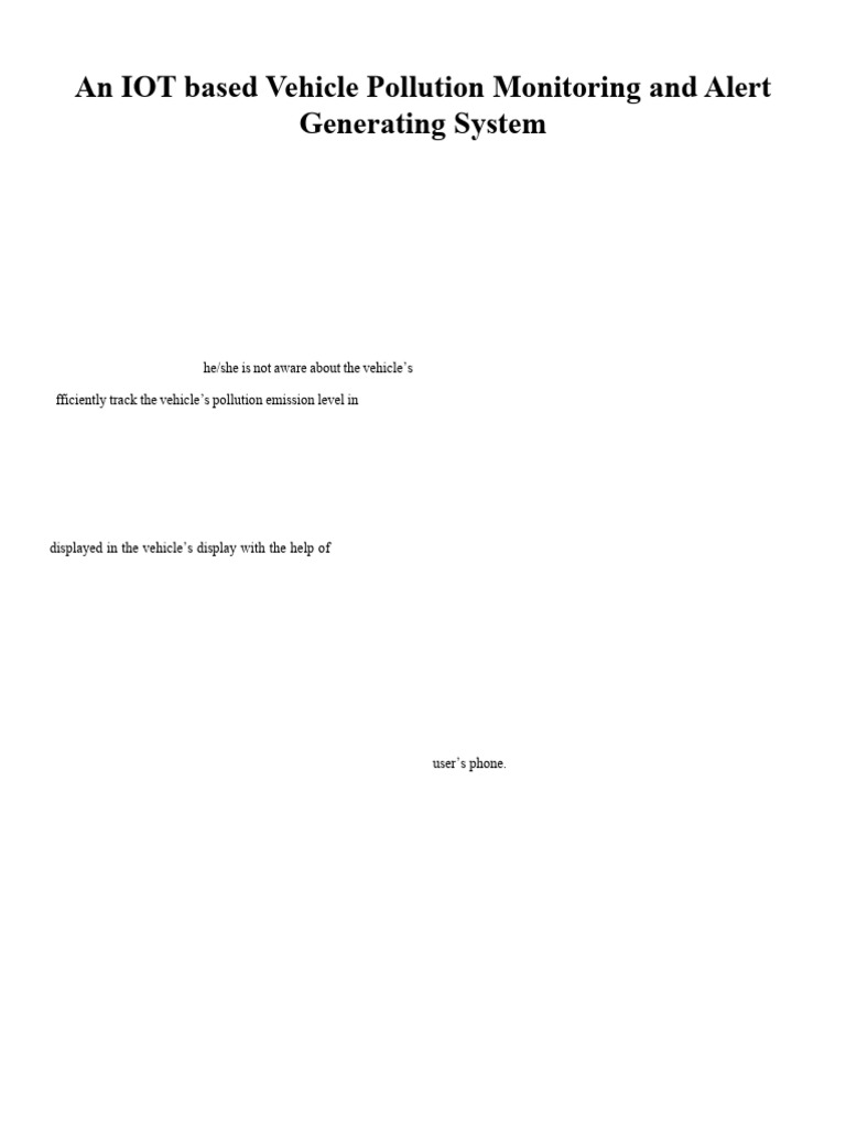 Vehicle Pollution Monitoring System | PDF