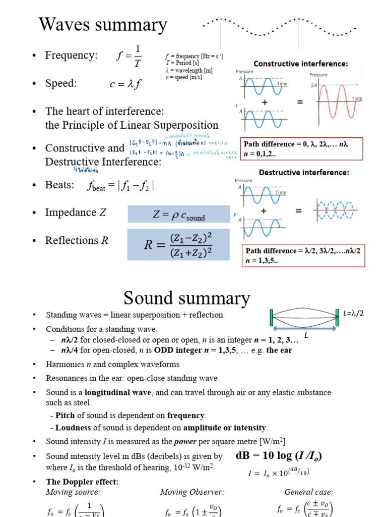 Week10 Summary | PDF | Sound | Waves
