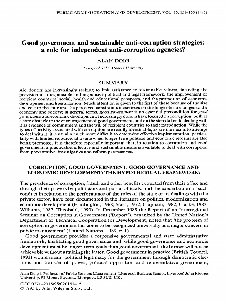 Public Admin Development - 1995 - Doig - Good Government and ...
