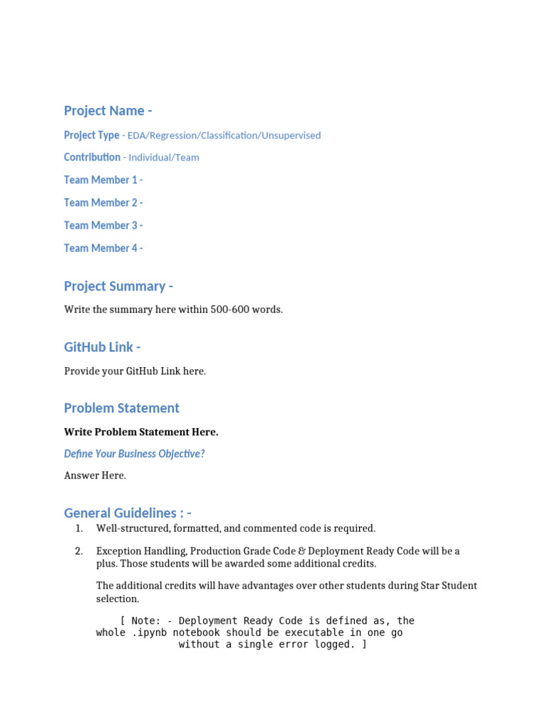 EDA Capstone Project Guidelines | PDF | Statistics | Computing
