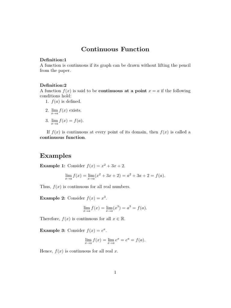 2.Continuity (1) | PDF | Function (Mathematics) | Mathematics