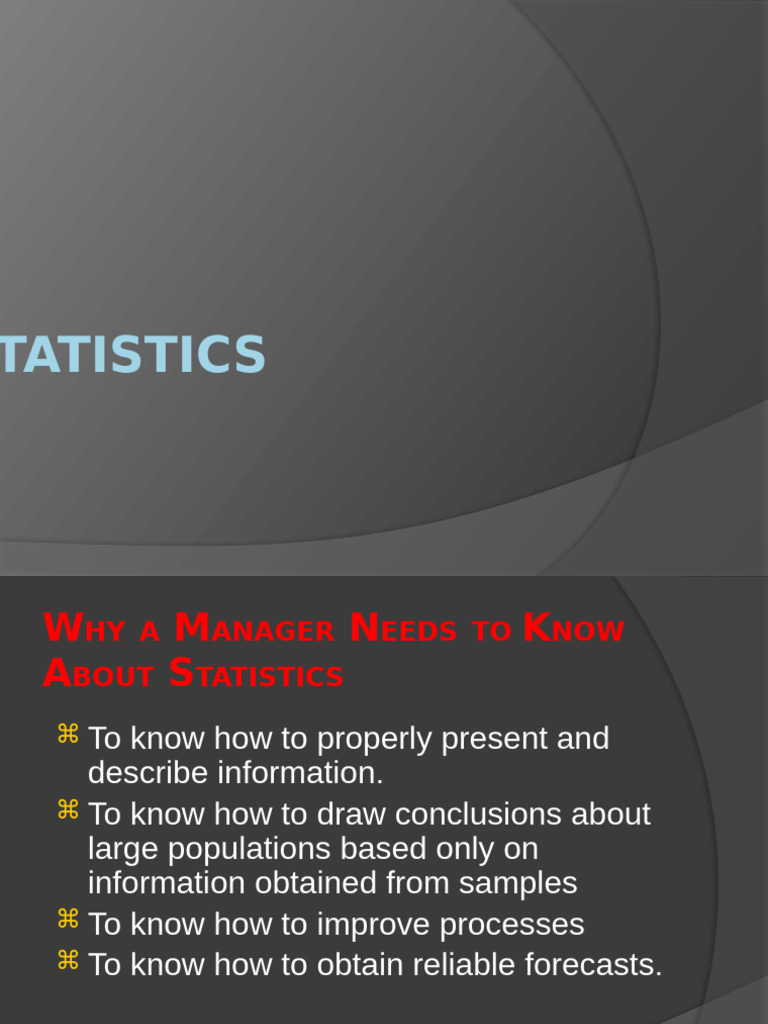 Importance of Statistics in Management | PDF | Level Of Measurement ...