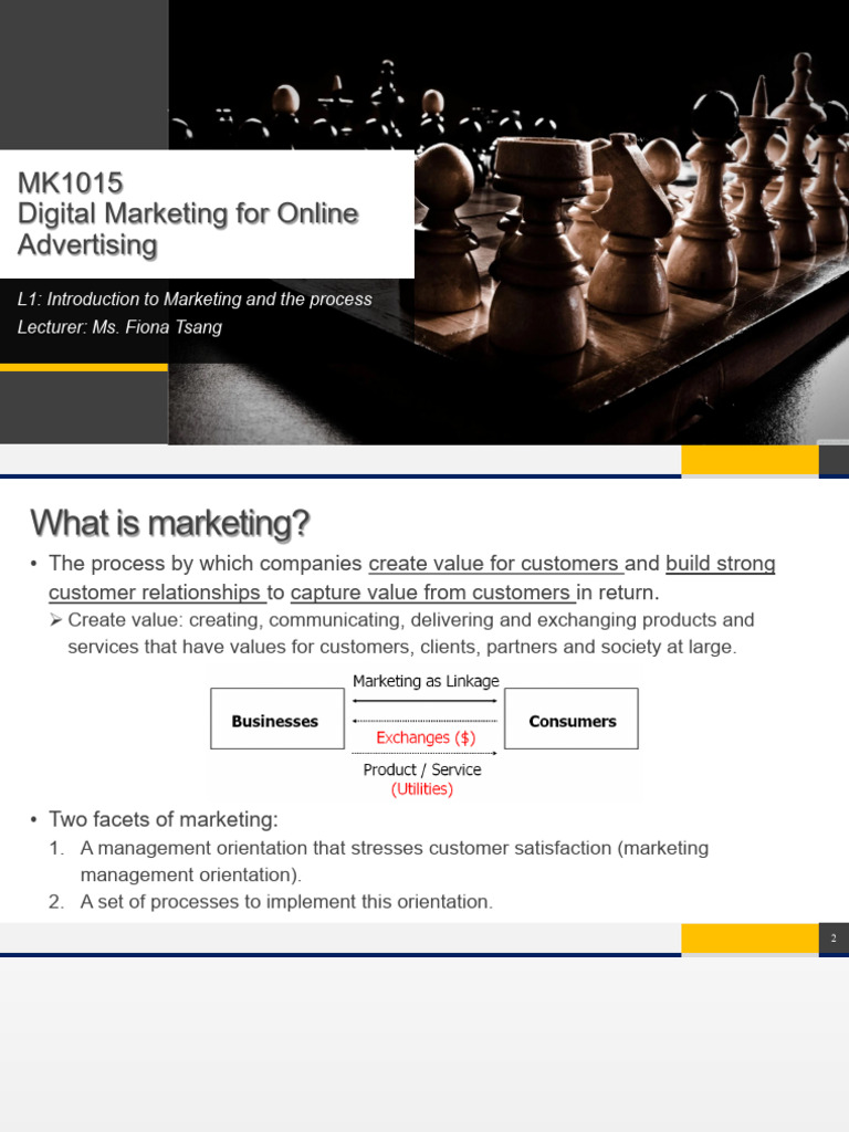 L1 - Introduction To Marketing and The Process 2 | PDF | Marketing ...