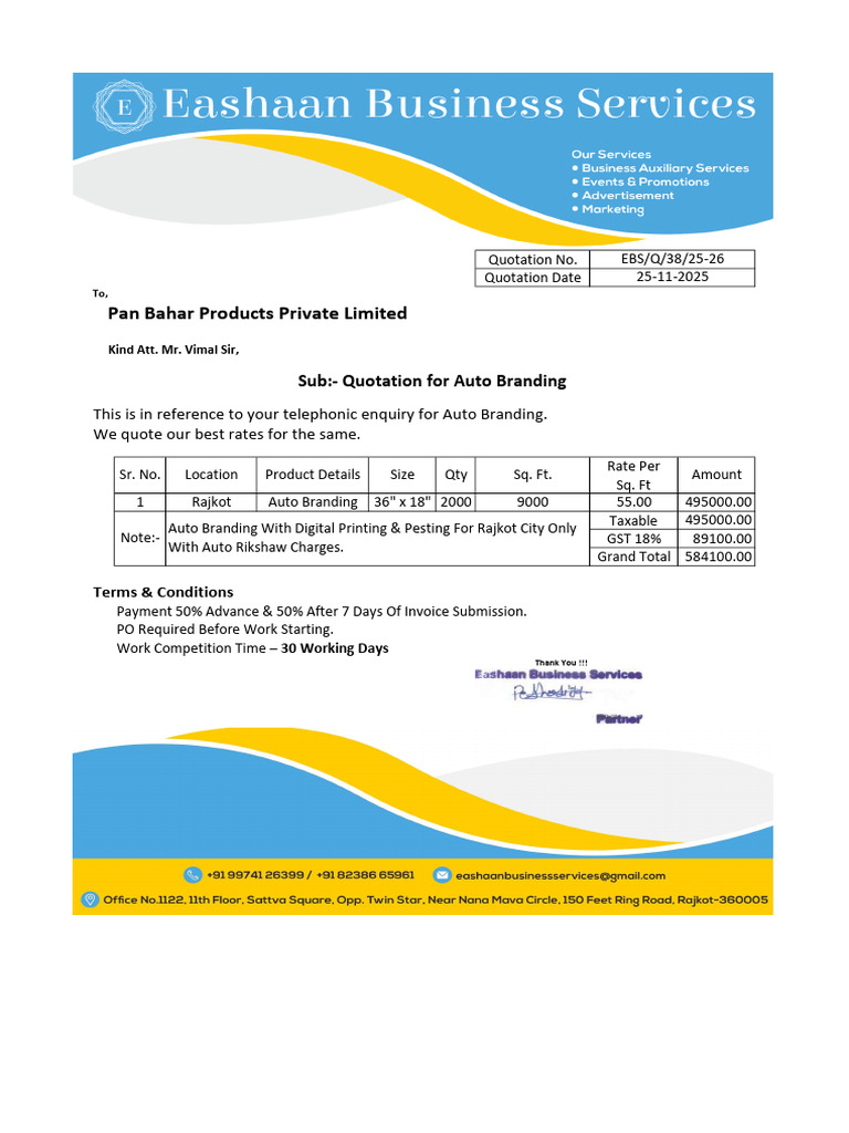 Q-38 Pan Bahar With Auto Branding | PDF