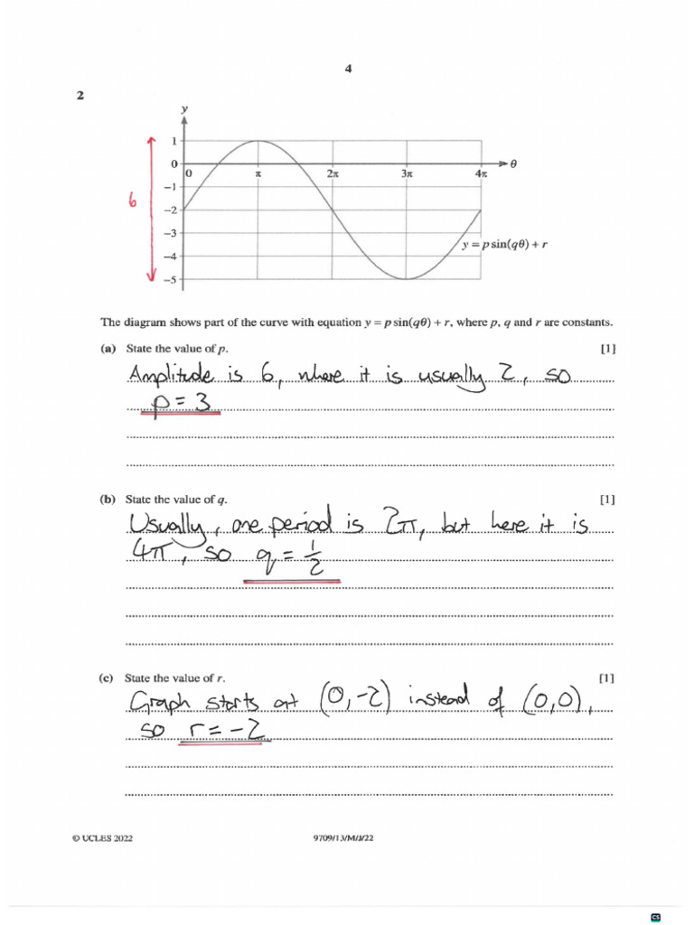Transformations of Trig Graphs MS | PDF