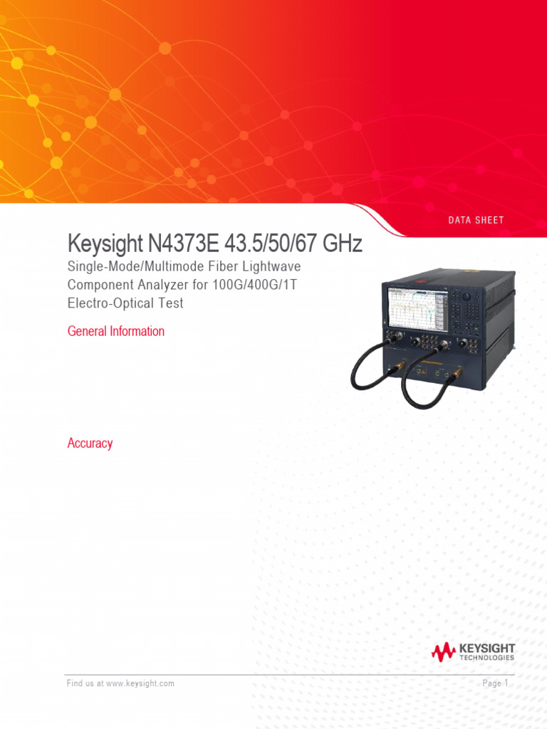 Keysight N4373E Lightwave Analyzer Guide | PDF | Optical Fiber | Fiber ...