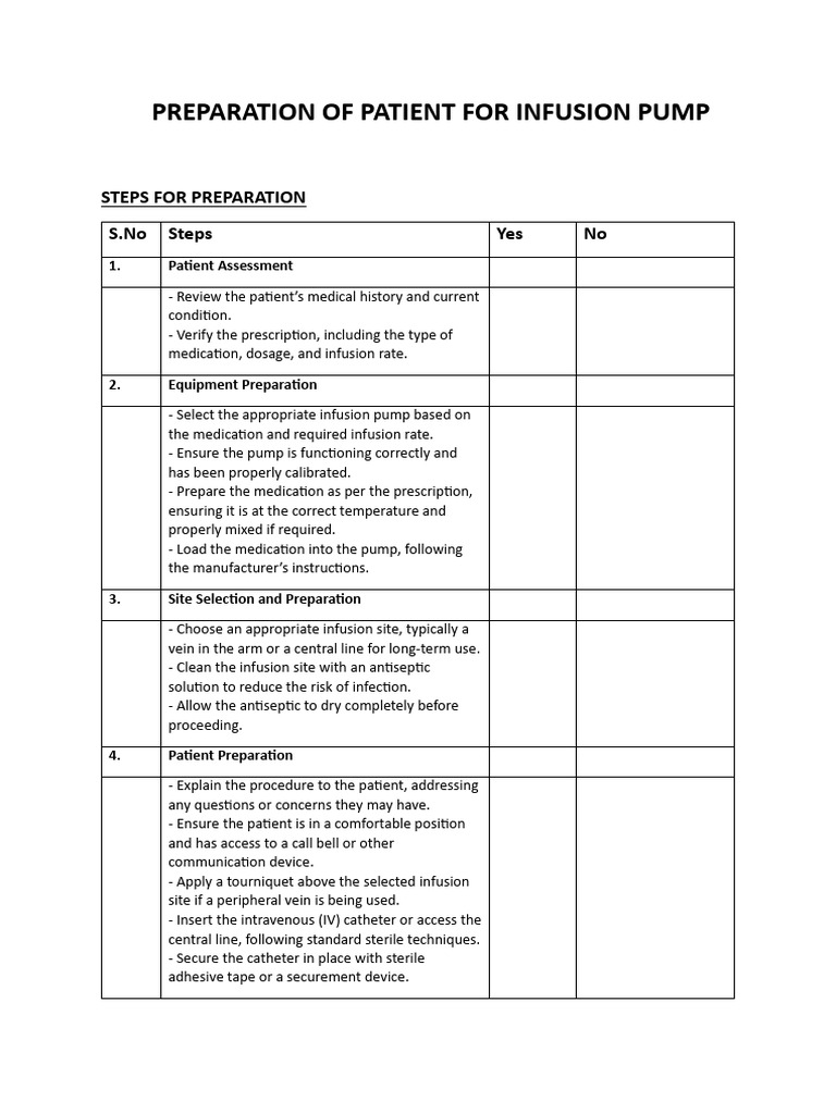Infusion Pump Patient Preparation Guide | PDF | Intravenous Therapy ...