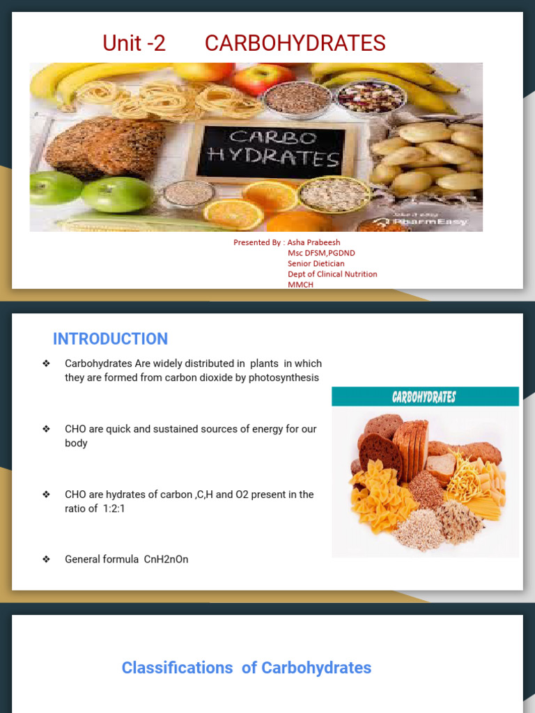 Unit -2 Carbohydrates 24 (2) | PDF | Food Energy | Carbohydrates
