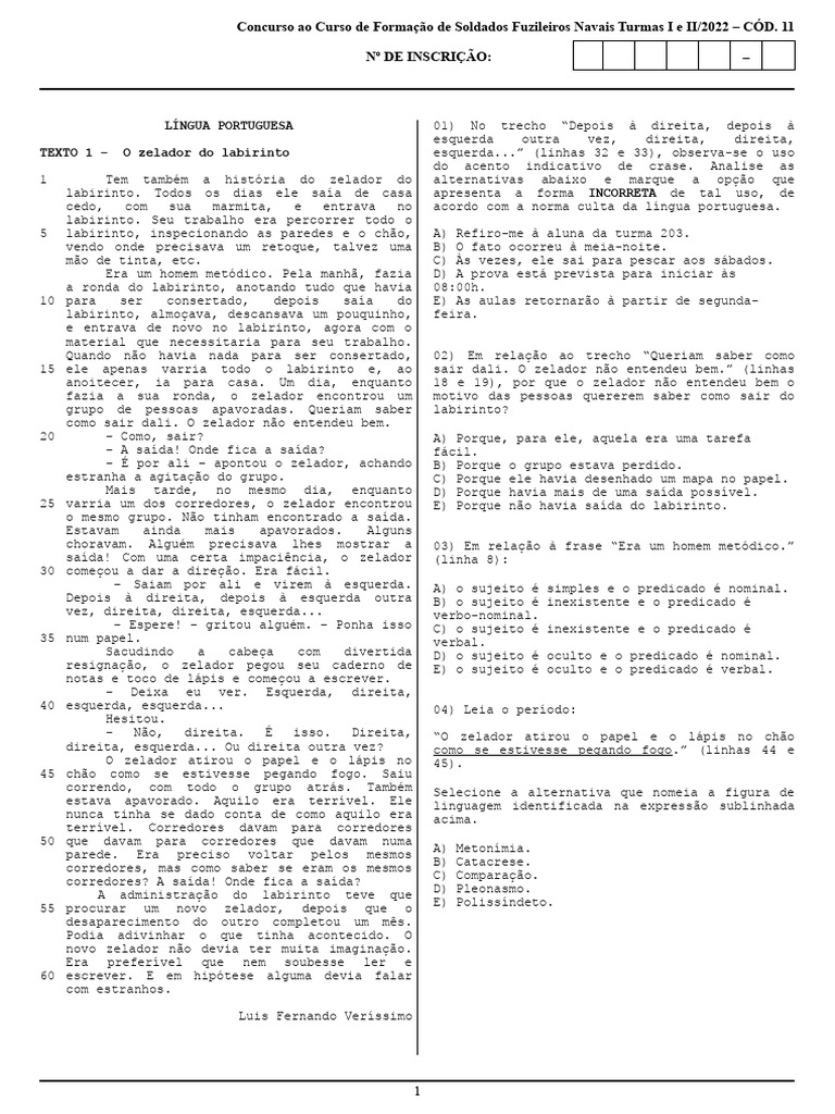 Prova Cfn 2022 @ | PDF | Linguística | Gramática