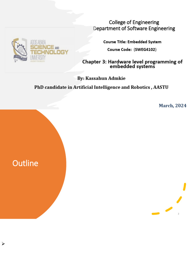 Chapter Three Embedded System Corse Ppt AASTU (2)[1] | PDF | Embedded ...