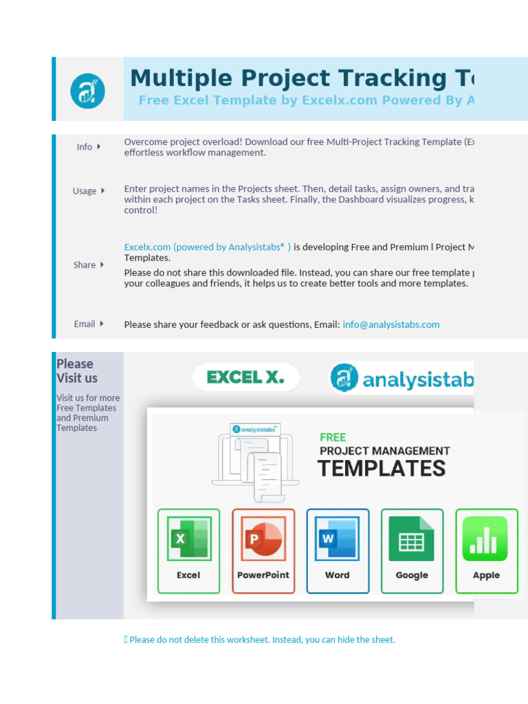 Multiple Project Tracking Template Excelx Year2024 2 | PDF | Microsoft Excel | Application Software
