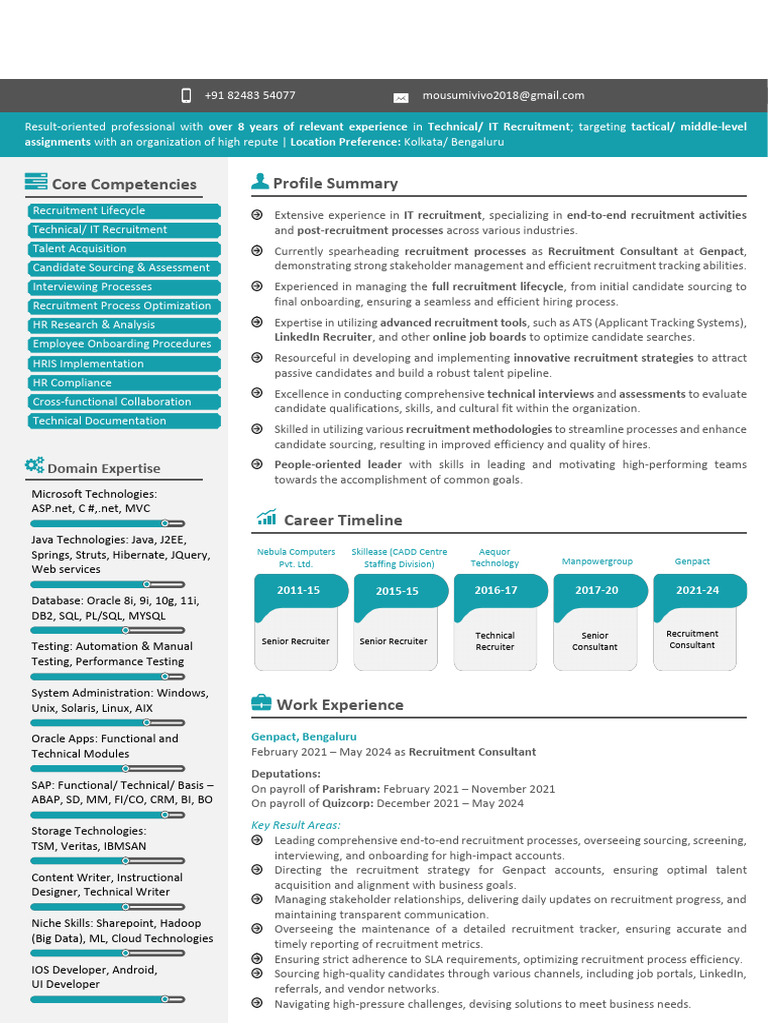 IT Recruitment Consultant Profile Summary | PDF | Recruitment | Computing