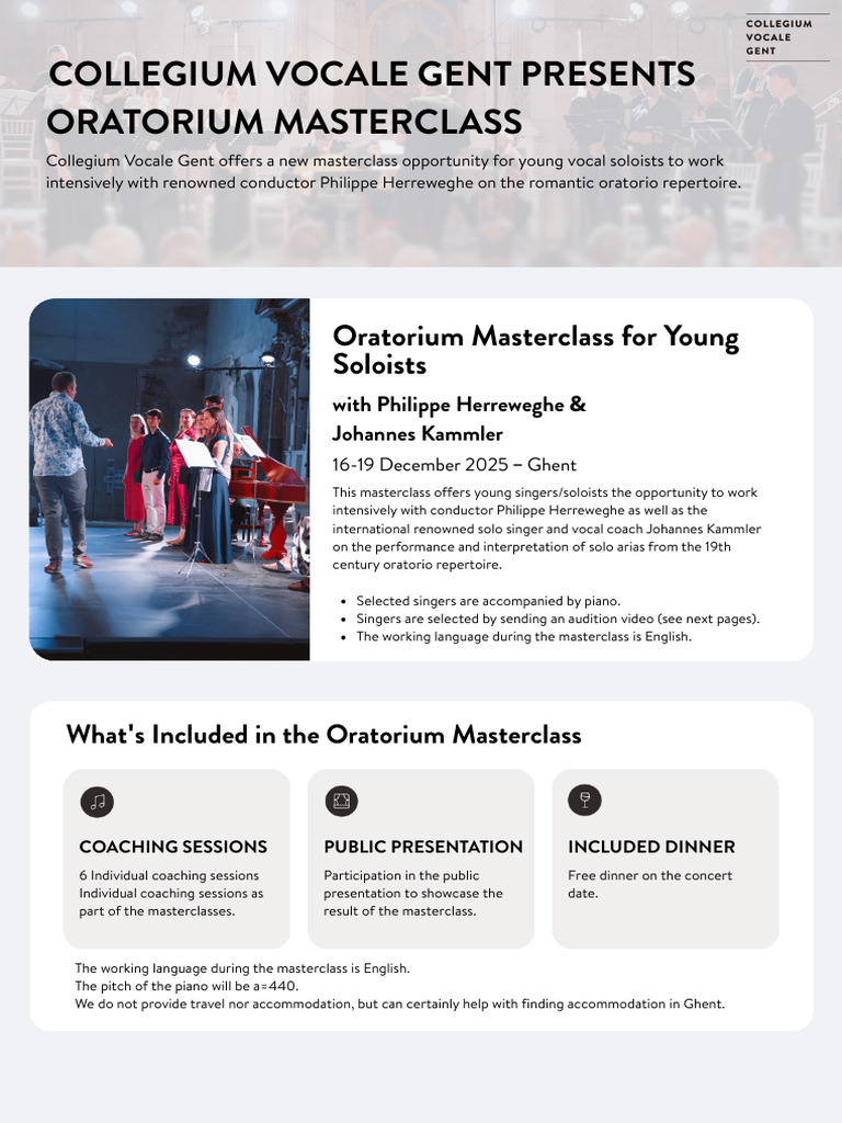 Oratorium Masterclass Info | PDF | Classical Music | Choral Music