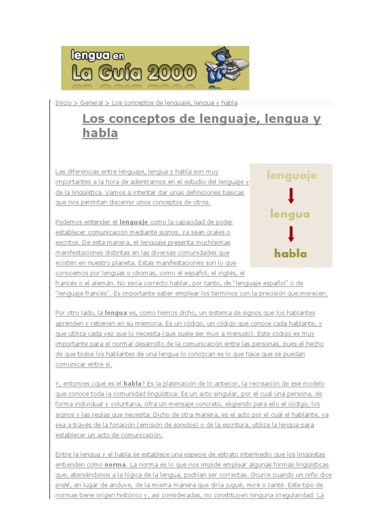Definicion de Lenguaje y Habla | PDF | Habla | Lingüística