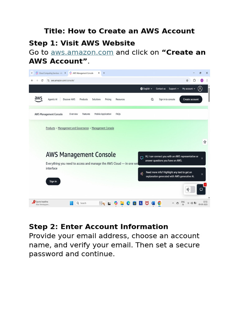 Create Your AWS Account in 7 Steps | PDF