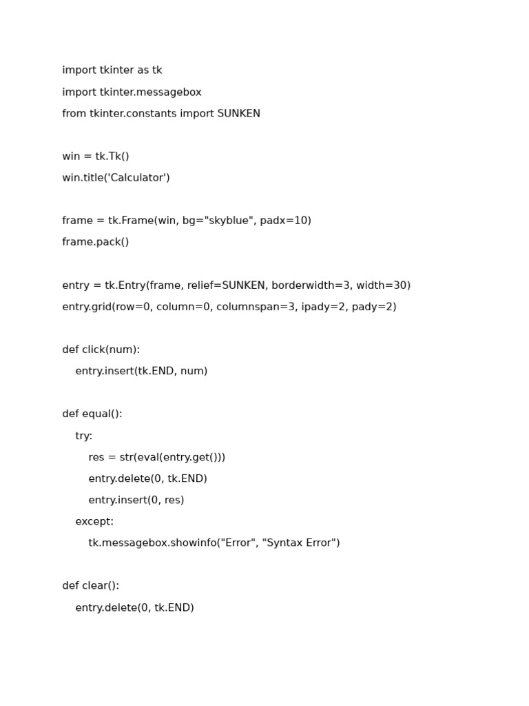 Python Calculator | PDF