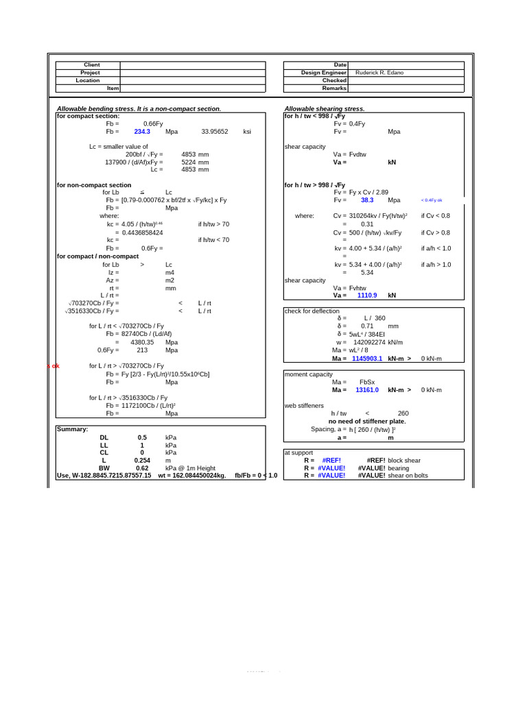 AISC ASD Beam Analysis | PDF | Mechanical Engineering | Mechanics