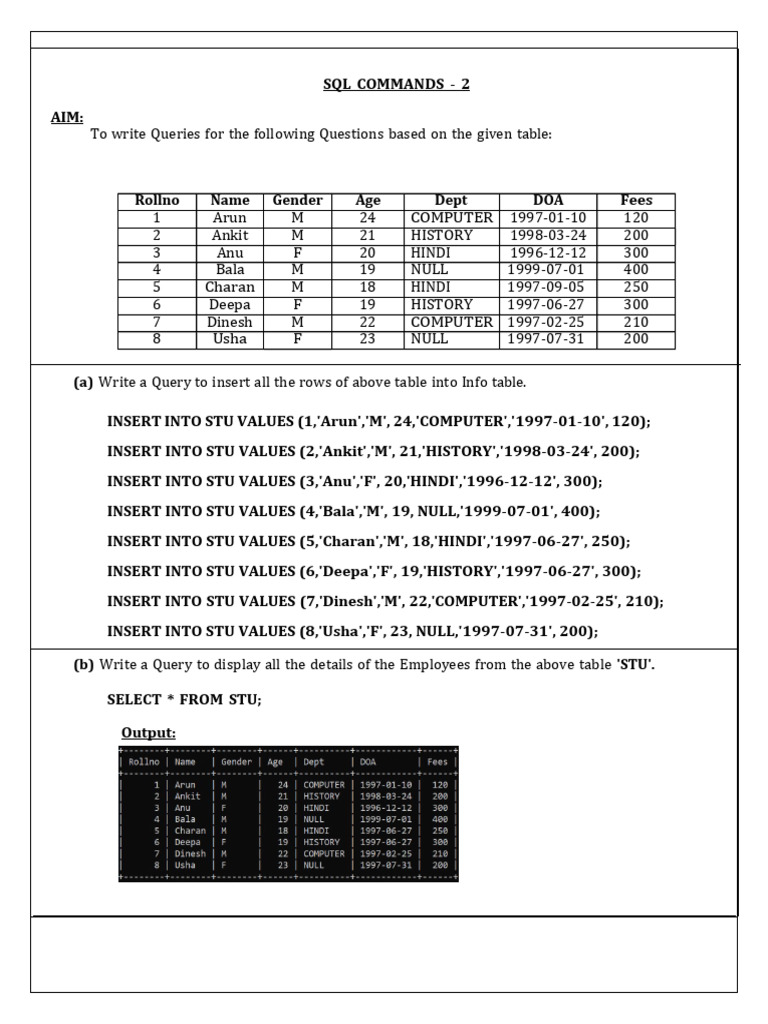 Bsc Mysql Lab | PDF | Computer Data | Information Retrieval