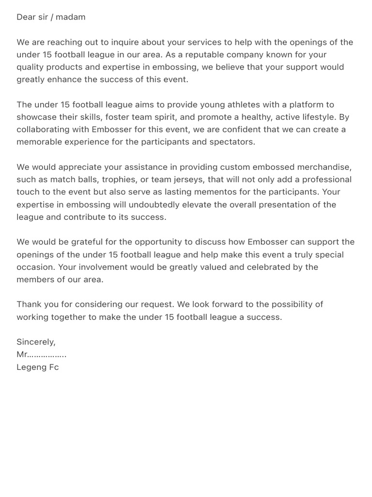 Dear Sir / Madam | PDF