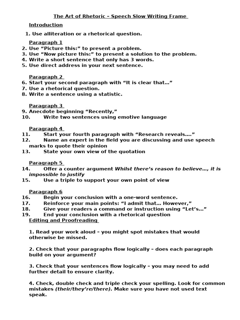 Rhetoric Techniques for Effective Speech | PDF