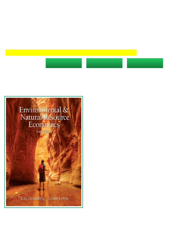 Environmental and Natural Resources Economics 9th Edition Tom ...