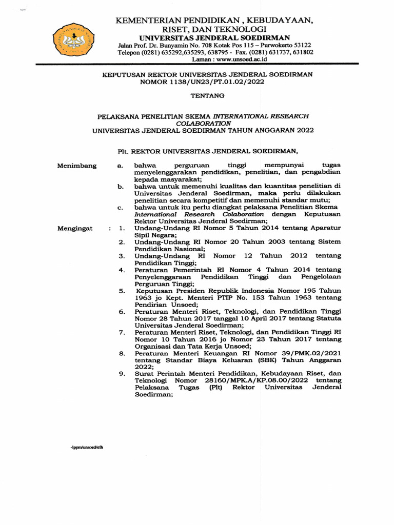 Sk Penelitian 2022 Irc | PDF