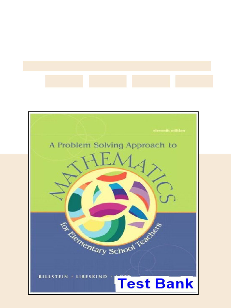 Problem Solving Approach to Mathematics for Elementary School Teachers ...