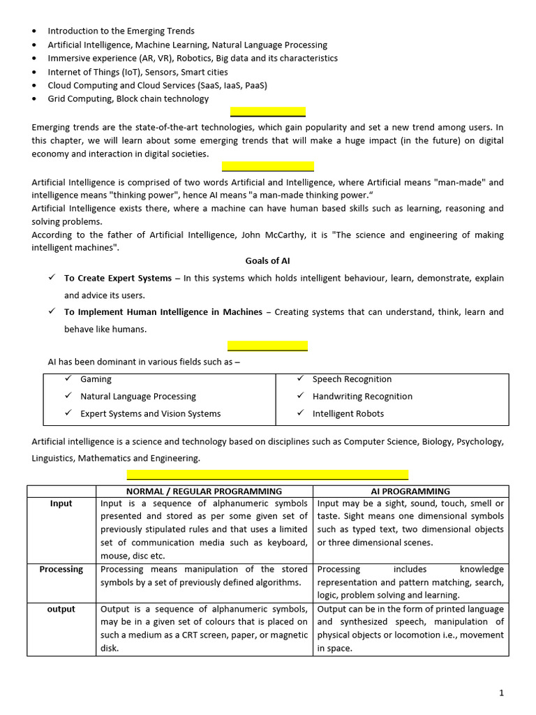 Ch-10 Emerging Trends | PDF | Augmented Reality | Internet Of Things