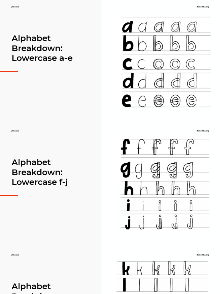 U2 - 02 Diagram of Breakdown of Letters in Shapes - LOWERCASE | PDF