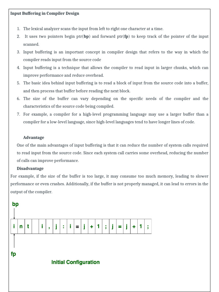 Q13.explain Input Buffering Technique | PDF | Compiler | Pointer (Computer Programming)