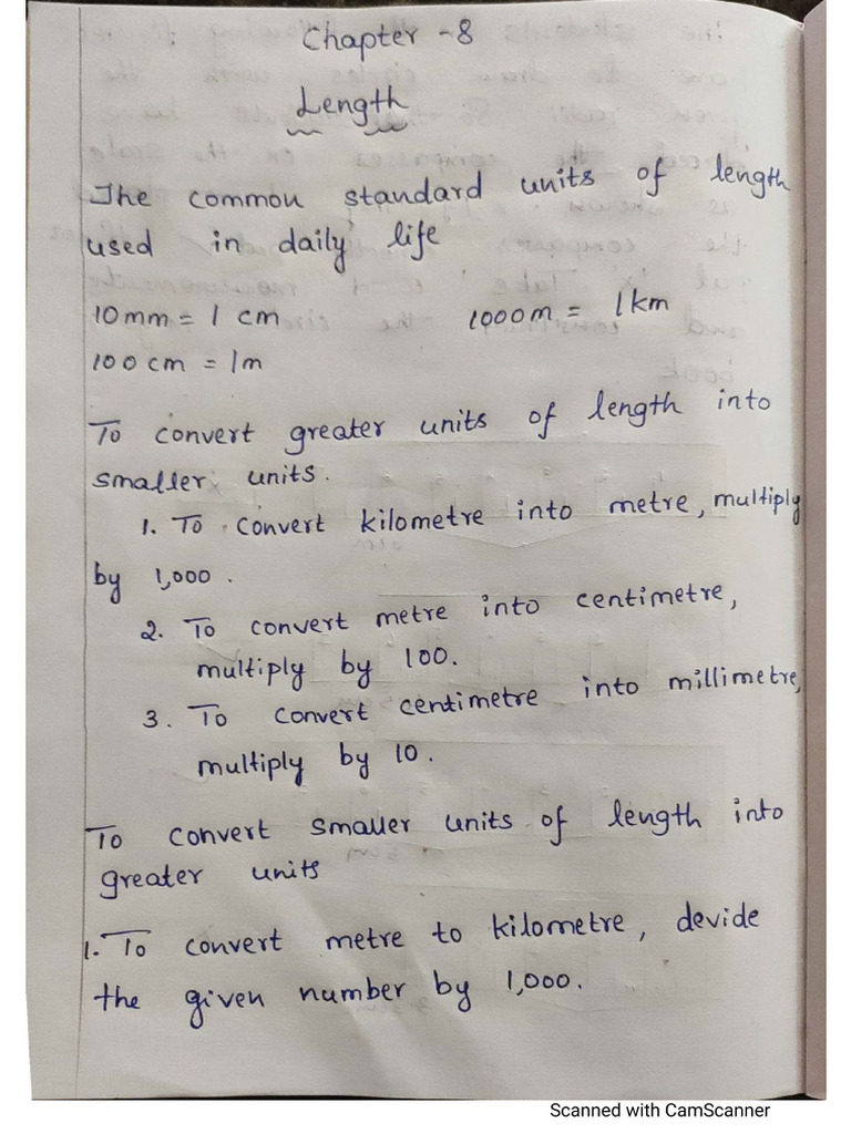 5th Maths Chapter Length | PDF