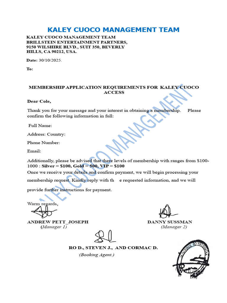 KALEY CUOCO Meet and Greet Complete | PDF