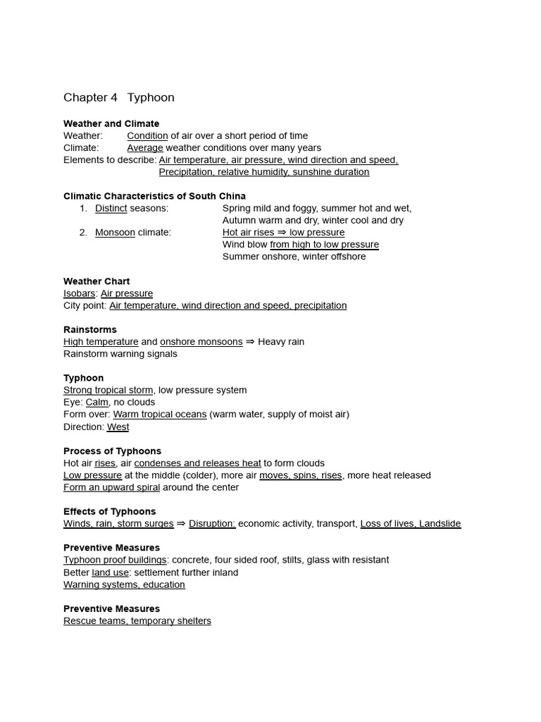 Hong Kong Secondary 2 Geography Notes (1) | PDF | Tropical Cyclones | Rain