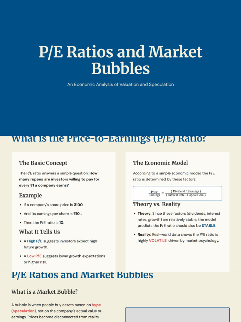 P - E Ratios and Market Bubbles | PDF