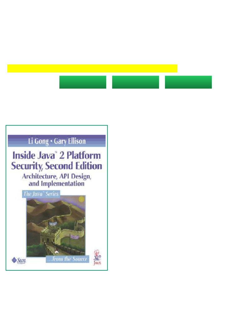 Inside Java 2 Platform Security Architecture API Design and ...
