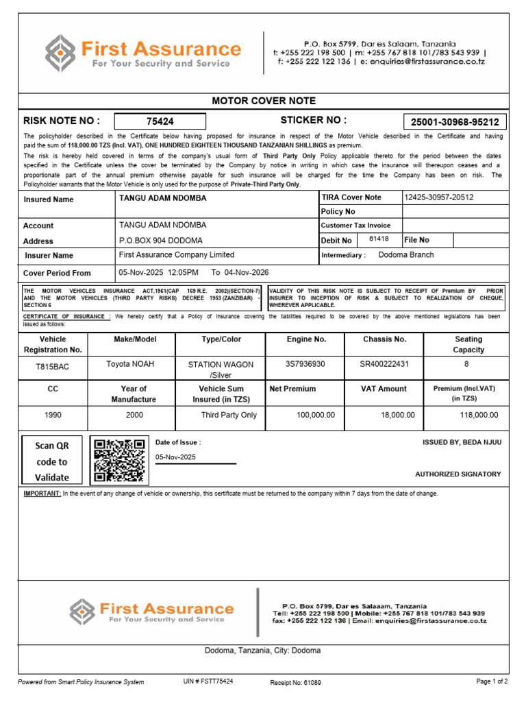 Report02 First D13051125 124322 | PDF | Insurance | Financial Services