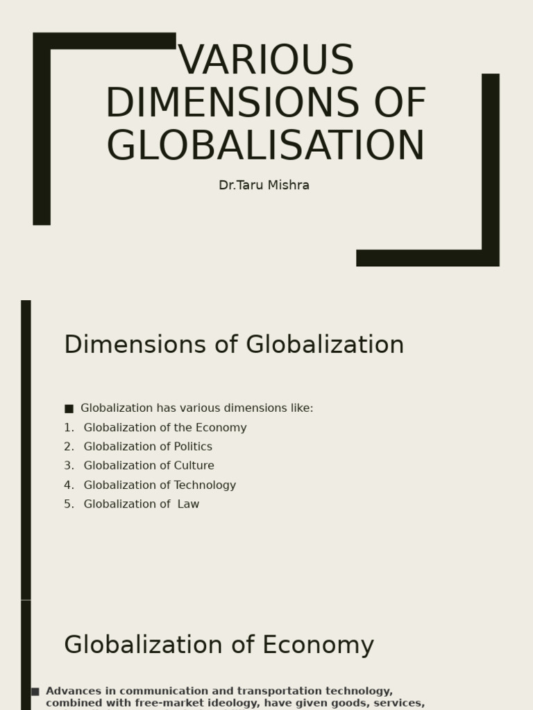 Dimensions of Globalization | PDF | Globalization | Economies