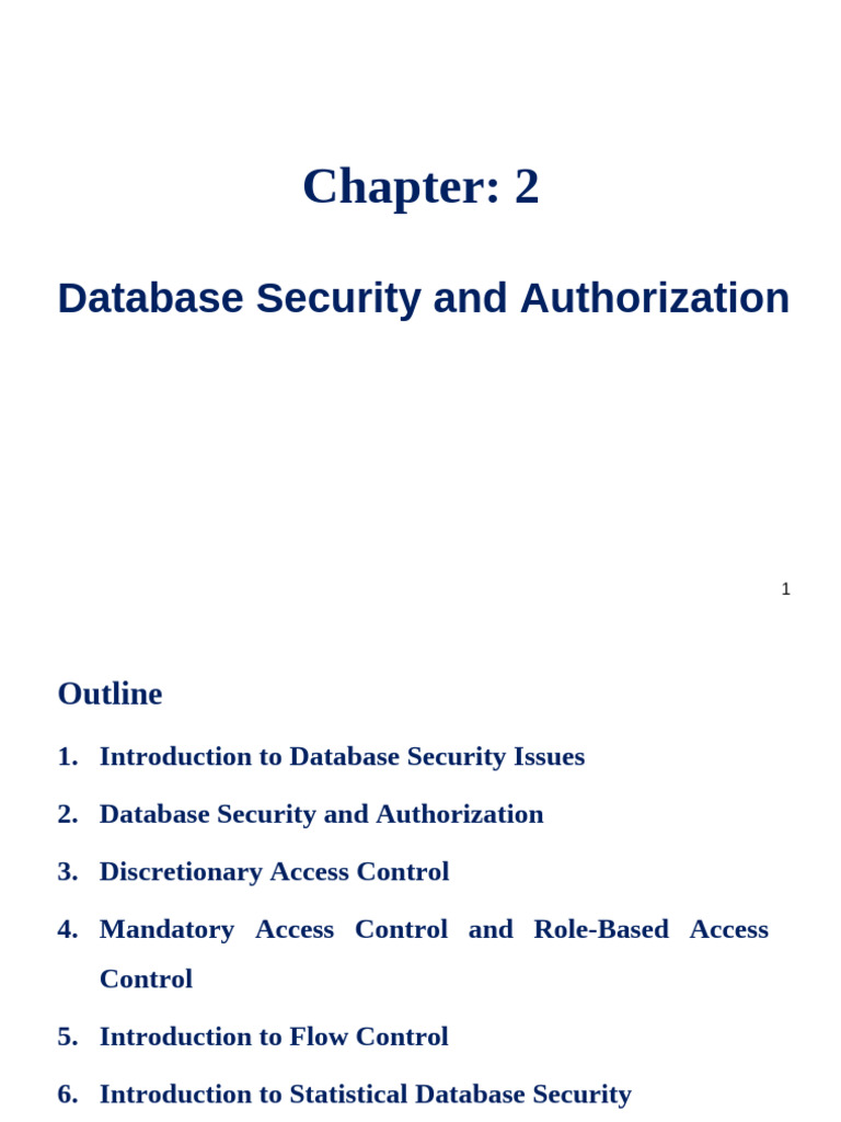 Chapter 2 - Database Security and Authorization | PDF | Public Key ...