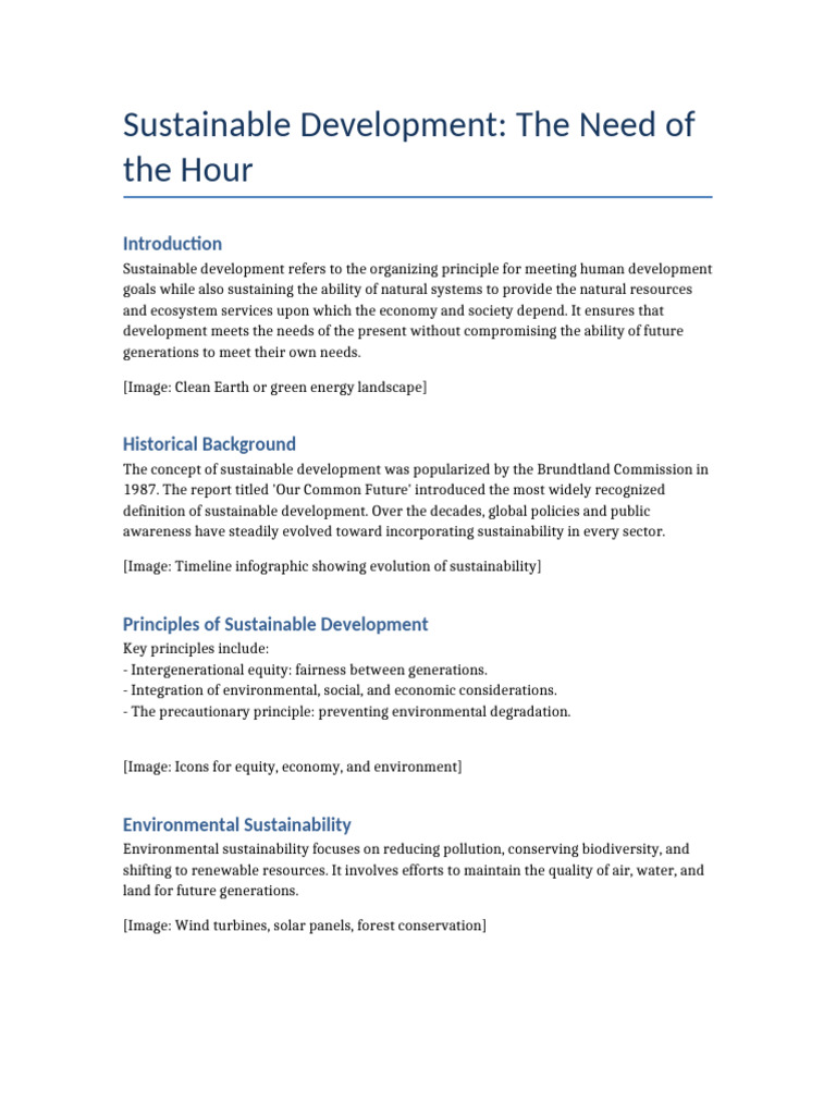 Sustainable Development Essay | PDF | Sustainability | Sustainable ...