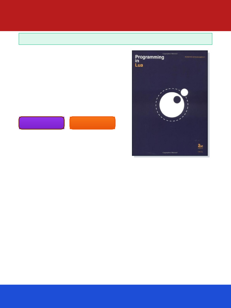 Programming in Lua 2nd Edition Roberto Ierusalimschy Latest PDF 2025 ...
