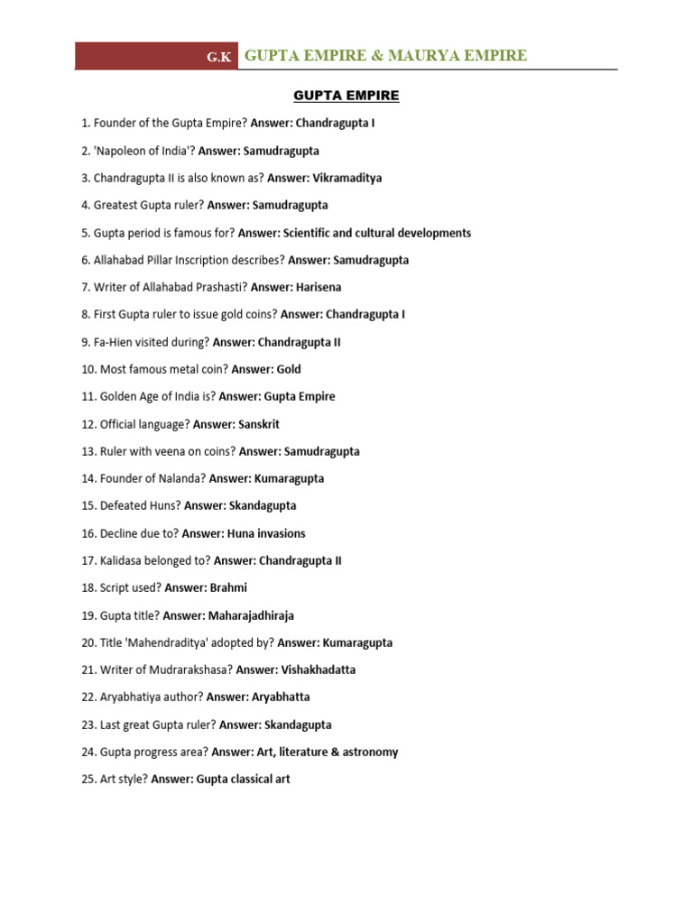 Gupta Empire and Maurya Empire | PDF | Ashoka | Ancient India