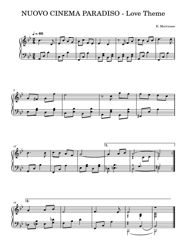 NUOVO CINEMA PARADISO - Love Theme | PDF