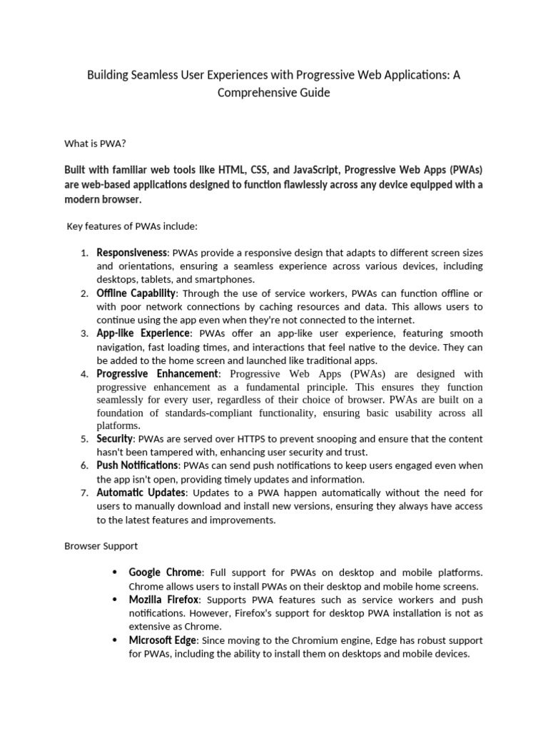 Building Seamless User Experiences With Progressive Web Applications | PDF | World Wide Web ...