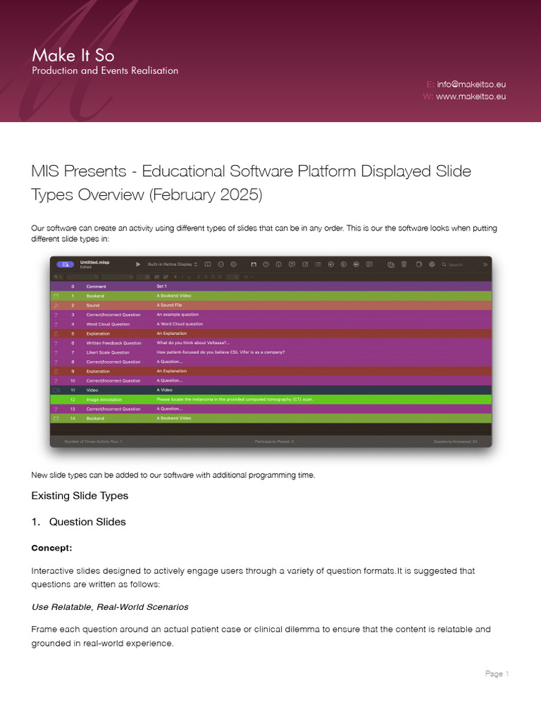 Educational Software Slide Types Overview | PDF | Learning | Human ...